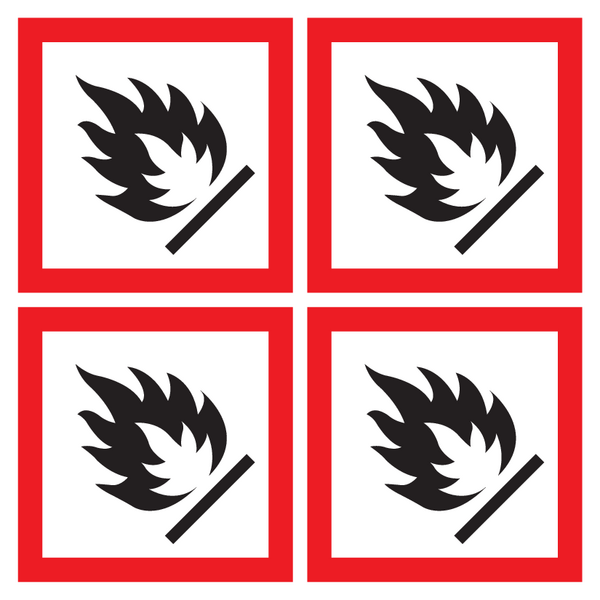 100x100mm Flammable GHS Symbols on a sheet - Y929990 – RackingLabels