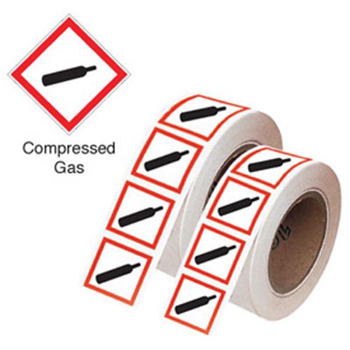 50x50mm Compressed Gas GHS Symbols on a roll - Y930003 – RackingLabels